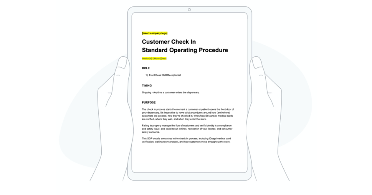 Free Dispensary Check In SOP Template | Flowhub
